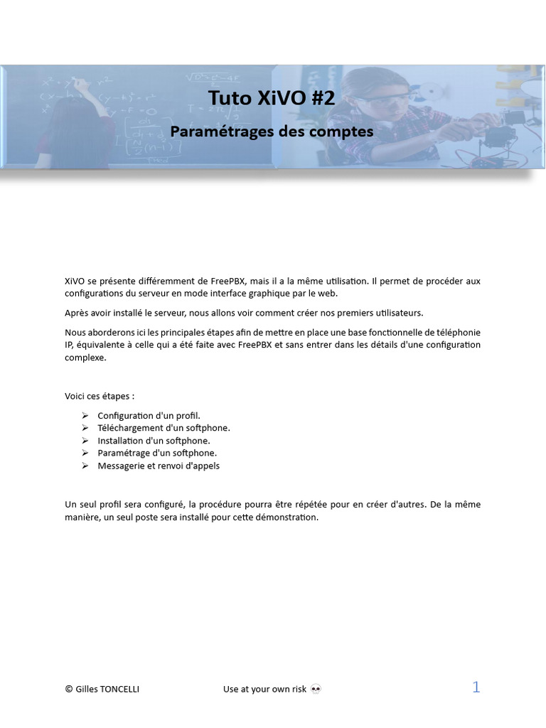 Configuration des comptes sur XiVO | PDF | DoubleClick | Bouton ...