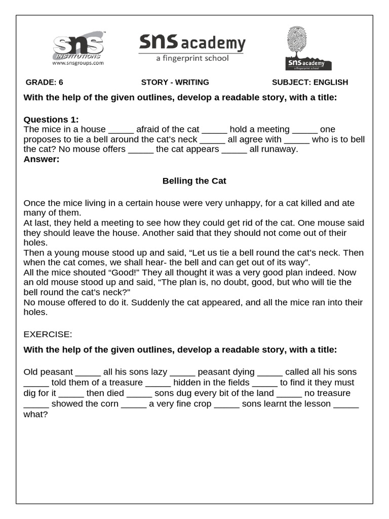 Story Writing Guide for Grade 6 | PDF