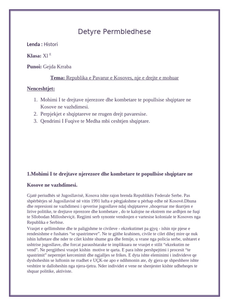 Detyre Permbledhese | PDF