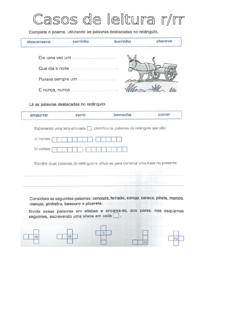 Casos de Leitura R-RR - Caderno | PDF