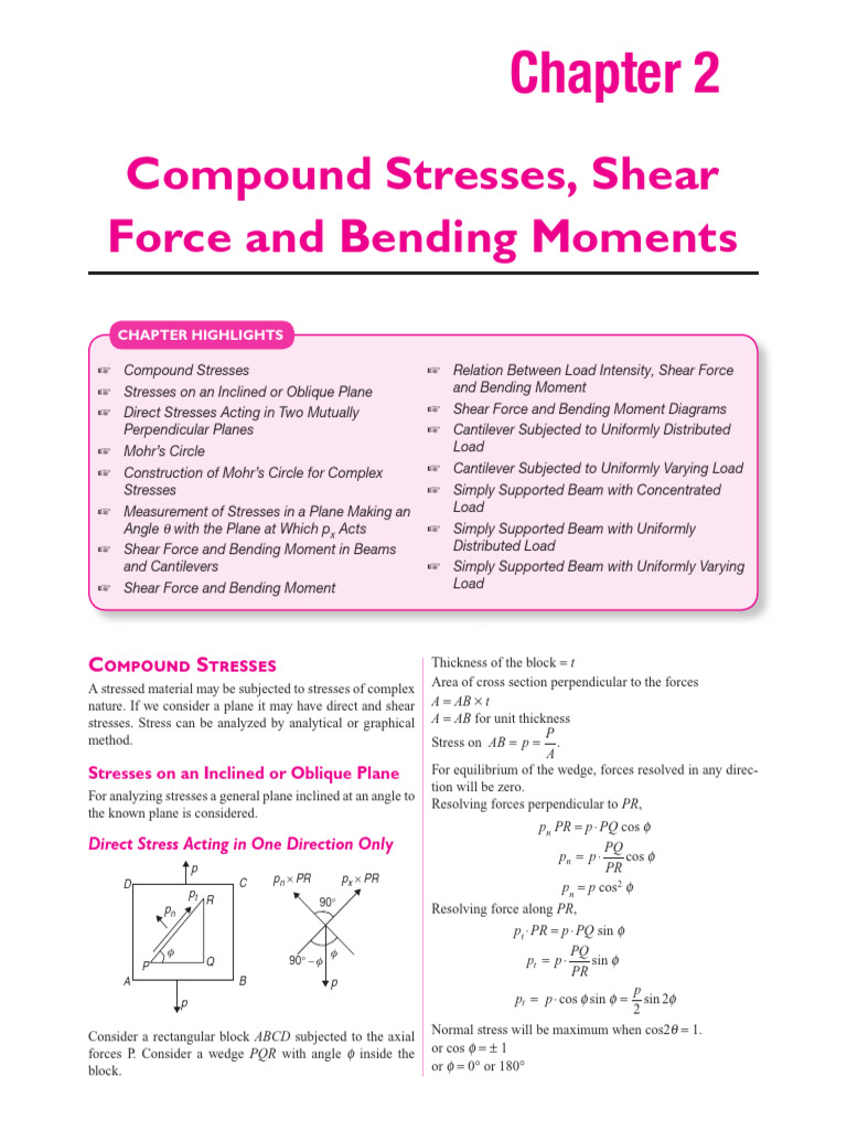 Compound Stresses and Bending Moments | PDF | Bending | Beam (Structure)