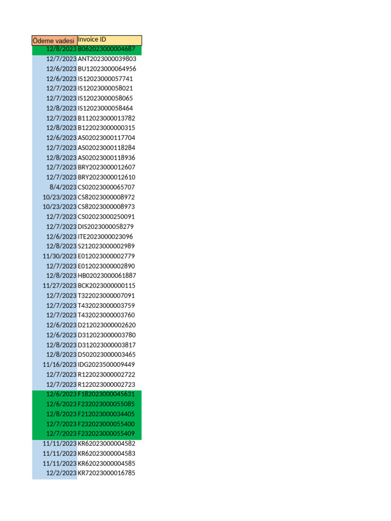 06.12.2023 Vadesi Gelen Fatura | PDF