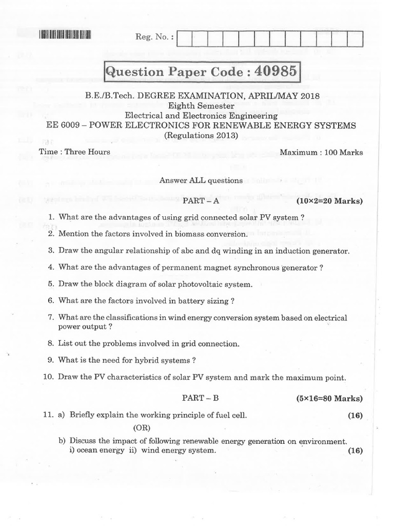Eee Am 2018 Ee 6009 Power Electronics For Renewable Energy Systems