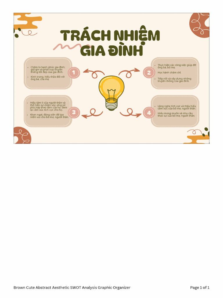 Brown Cute Abstract Aesthetic SWOT Analysis Graphic Organizer | PDF