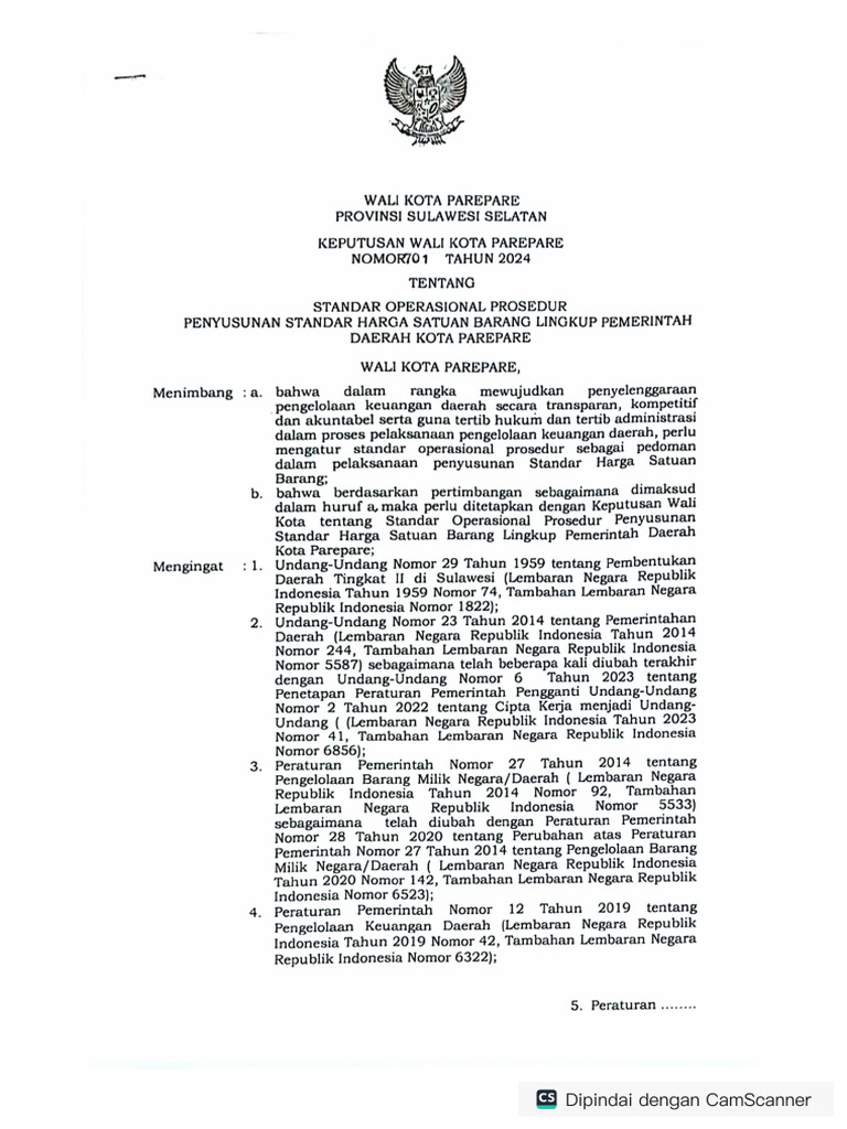 Sop Perwali SHS | PDF