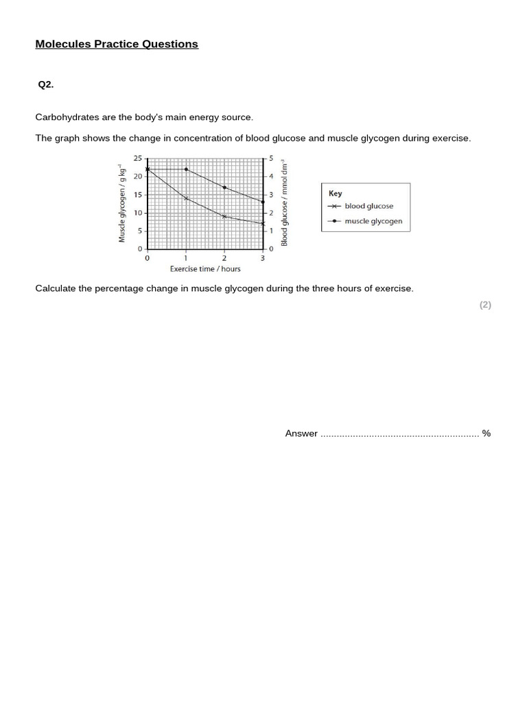 Molecules Practice Test | PDF | Glycogen