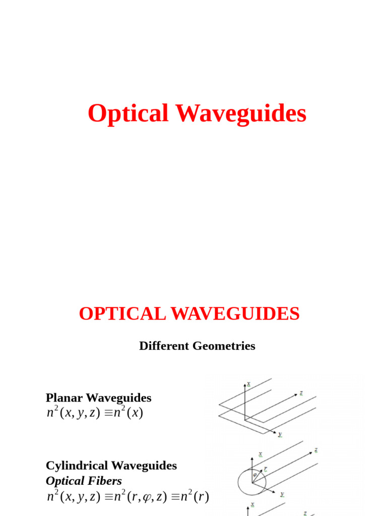 L3- Optical Waveguides | PDF | Waveguide | Waves