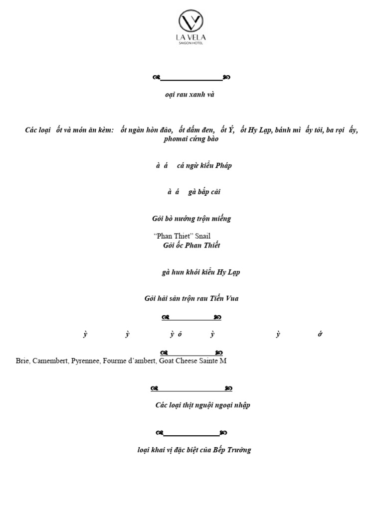 La Vela Menu Buffet-Dinner - Mermaid 16 Apr 2021 | PDF