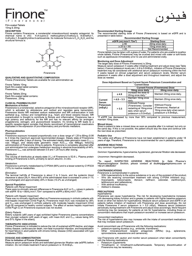 Finone-Leaflet-folded-Range | PDF | Pharmacokinetics | Chronic Kidney ...