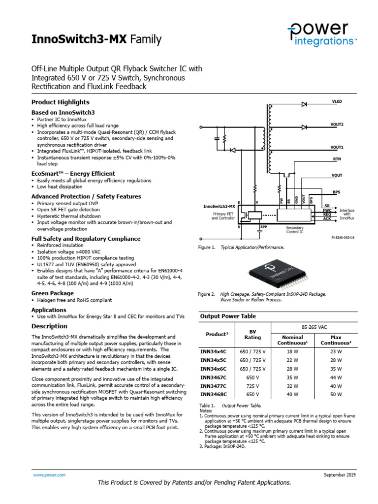 InnoSwitch3 MX Data Sheet | PDF | Rectifier | Capacitor