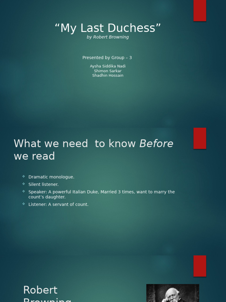 My Last Duchess | PDF | Poetry