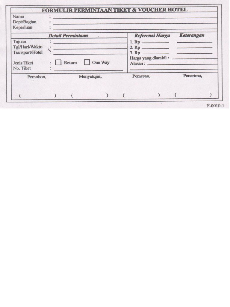 Form Tiket | PDF