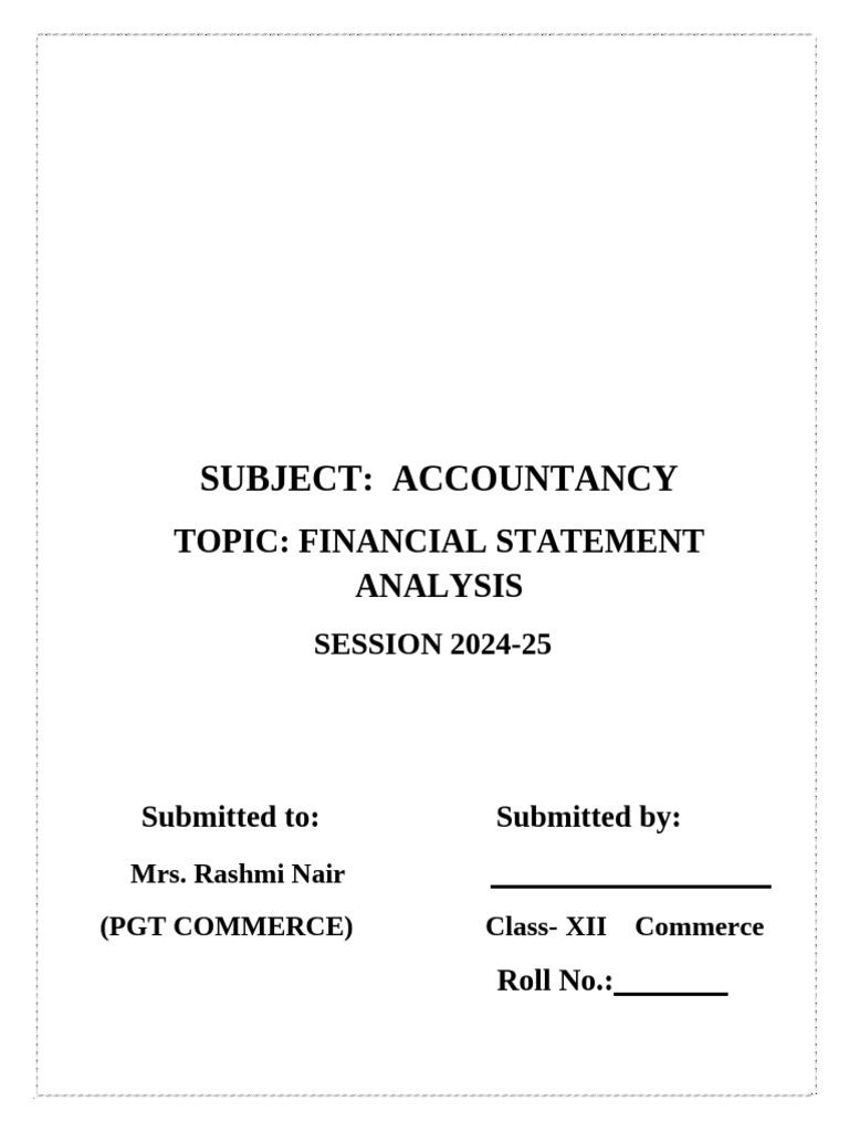 Xii Accountancy - Project... Front Page | PDF
