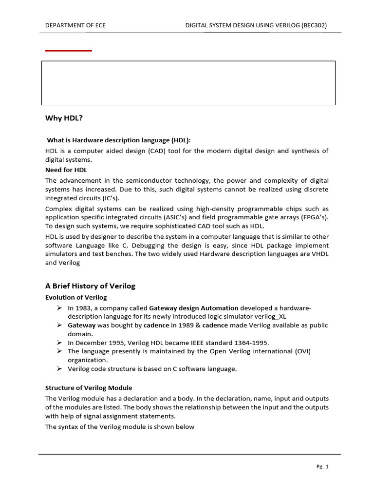 Module 4 Pdf Hardware Description Language Vhdl