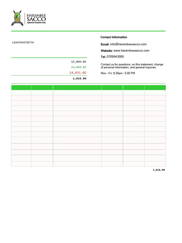 0206976 FOSA Savings Account Statement 202513 110921 | PDF | Financial ...