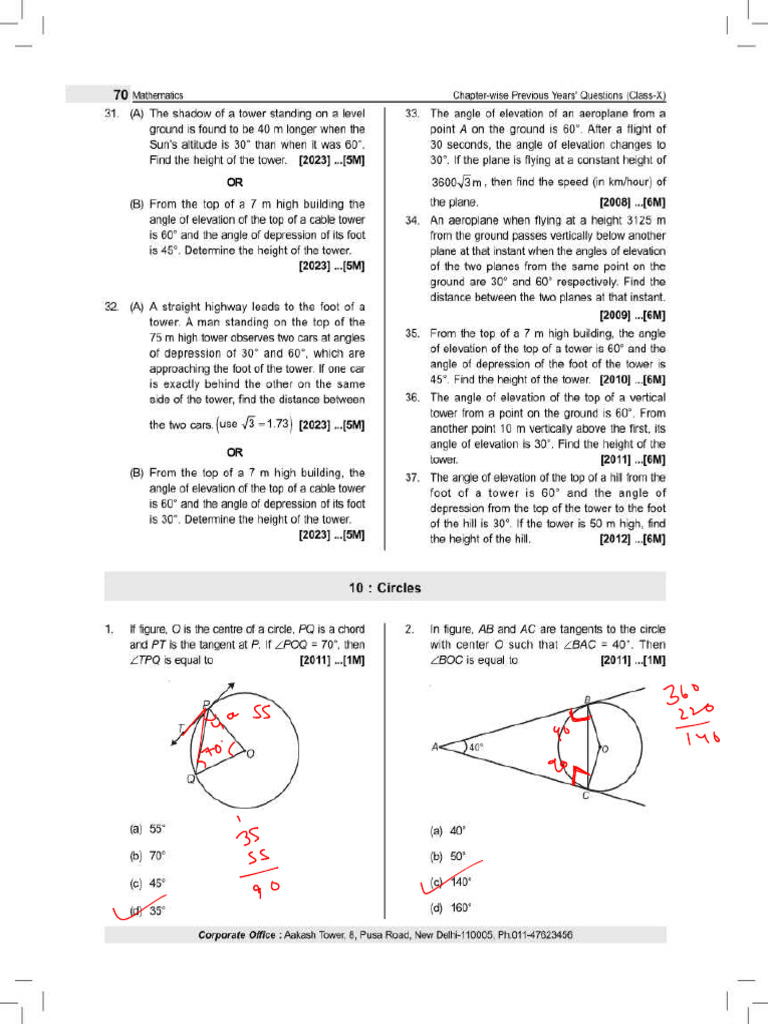 CBSEX Chapterwise Previous Years Qs Science & Mathematics Final Removed | PDF