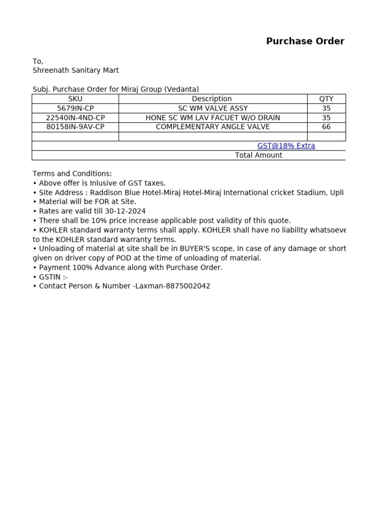 PO- Miraj-add(1) | PDF