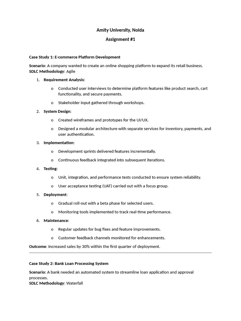 Assignment 1 | PDF | Software Development Process | Software Testing