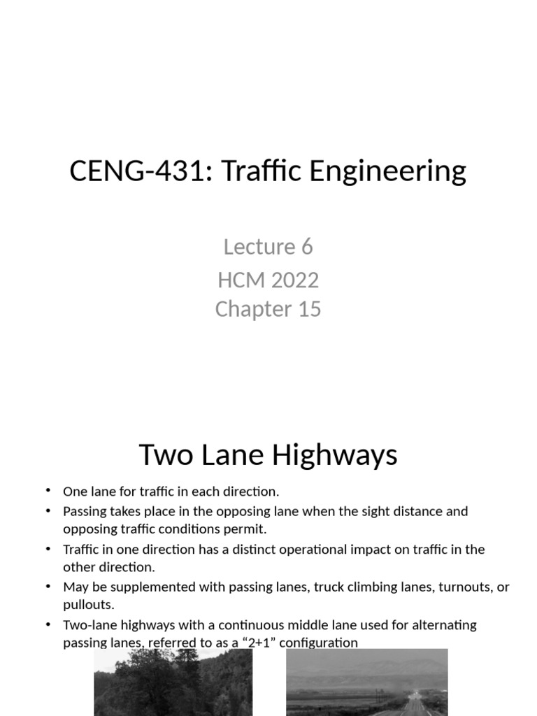 Lect6 - Two Lane Highways | PDF | Lane | Traffic