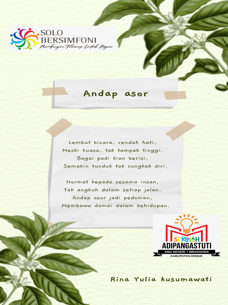 Puisi Andap Asor - Rina Yulia Kusumawati | PDF
