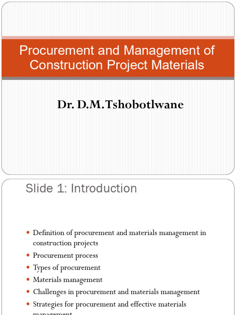 Procurement and materials management | PDF | Procurement | Supply Chain