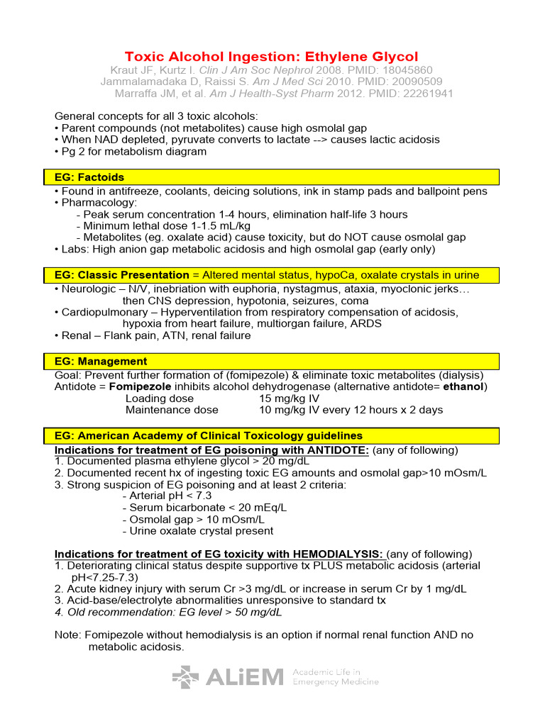 Alcohols Ethylene Glycol | PDF | Clinical Medicine | Medical Specialties