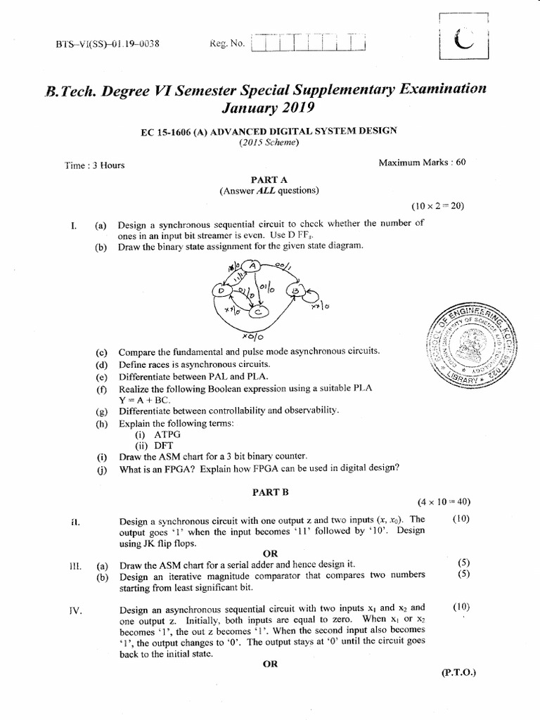 Advanced Digital System Design 2019 Jan (2015 Ad) | PDF | Computer ...