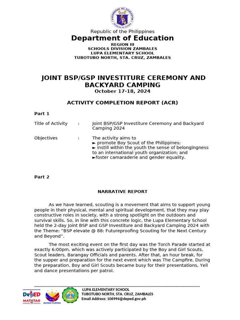 ACR_Backyard Camping | PDF | Scouting | Youth Movements