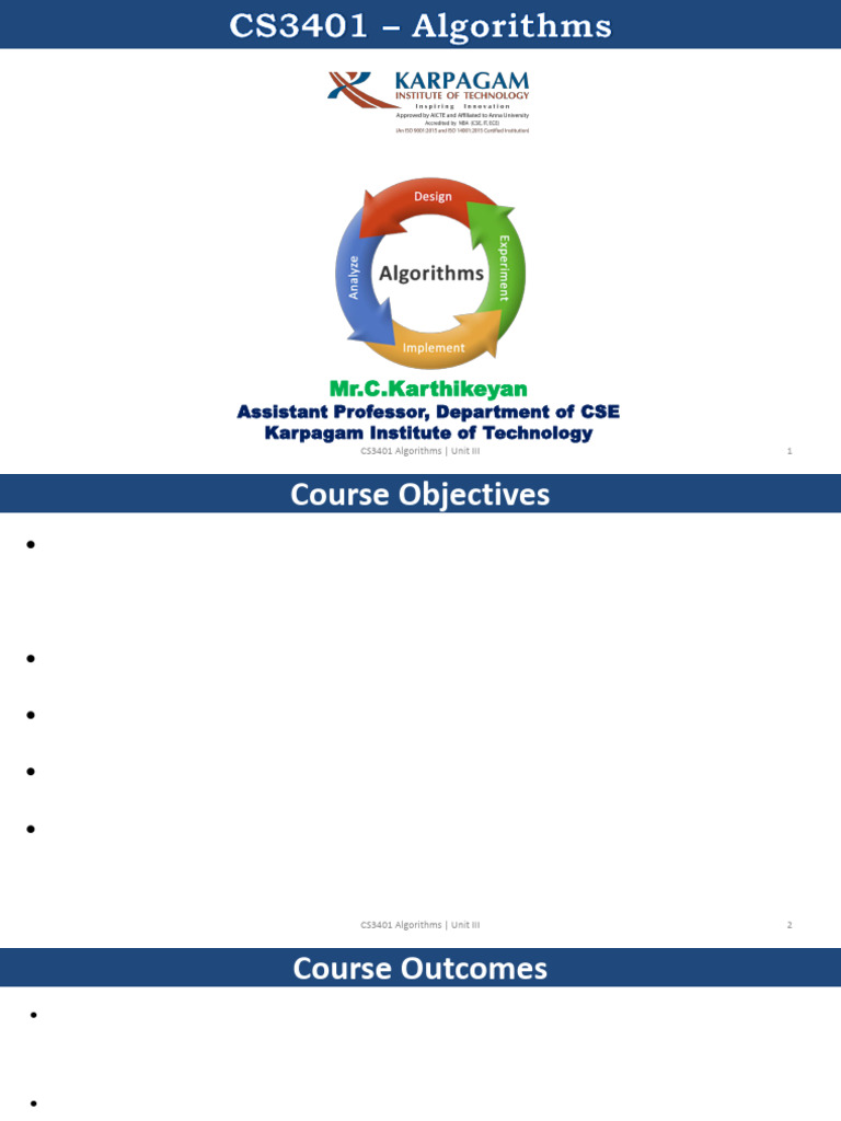 CS3401 Algorithms Unit III | PDF | Dynamic Programming | Algorithms And Data Structures