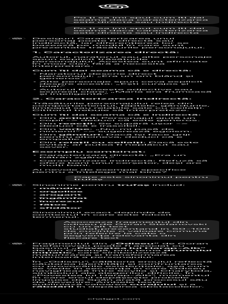 Caracterizare Directă Vs Indirectă | PDF