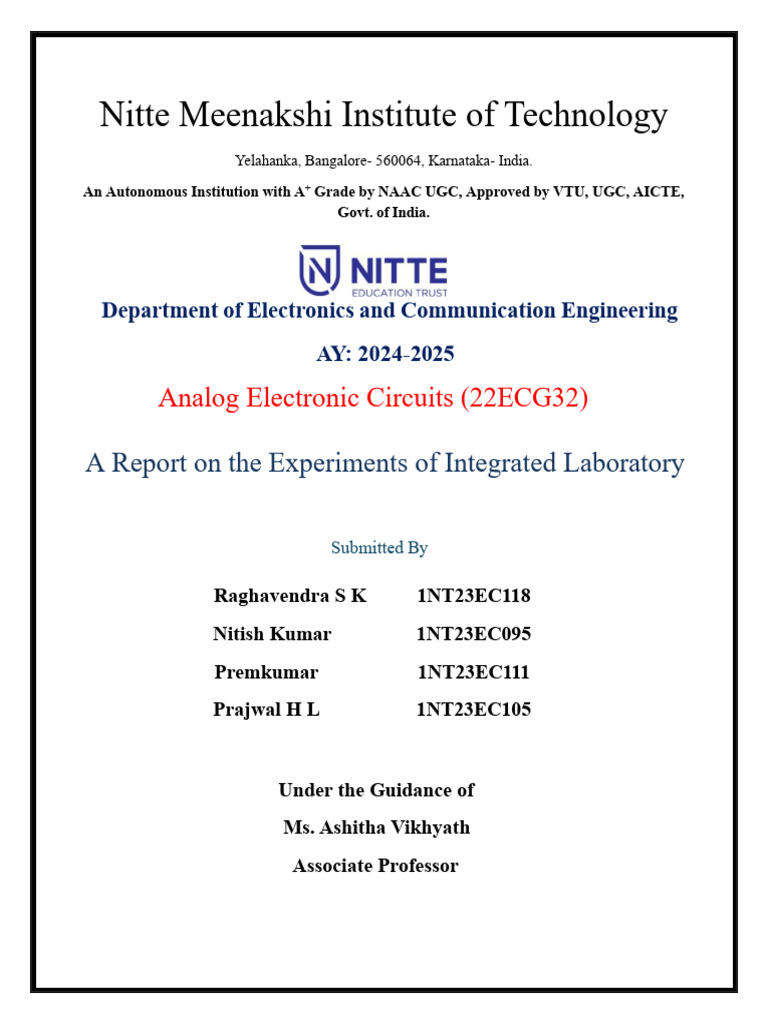 Aec Report Final | PDF | Field Effect Transistor | Amplifier