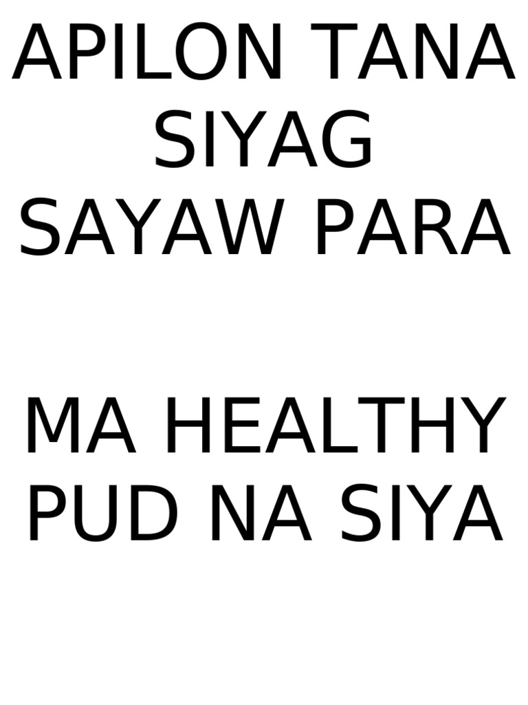 Apilon Tana Siyag Sayaw para Ma Healthy Pud Na Siy | PDF