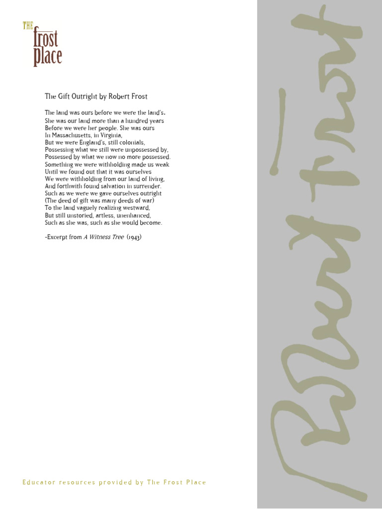Educator Resources: Robert Frost | PDF