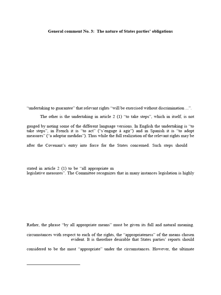 States Parties' Obligations Under Covenant | PDF | Rights | Justice