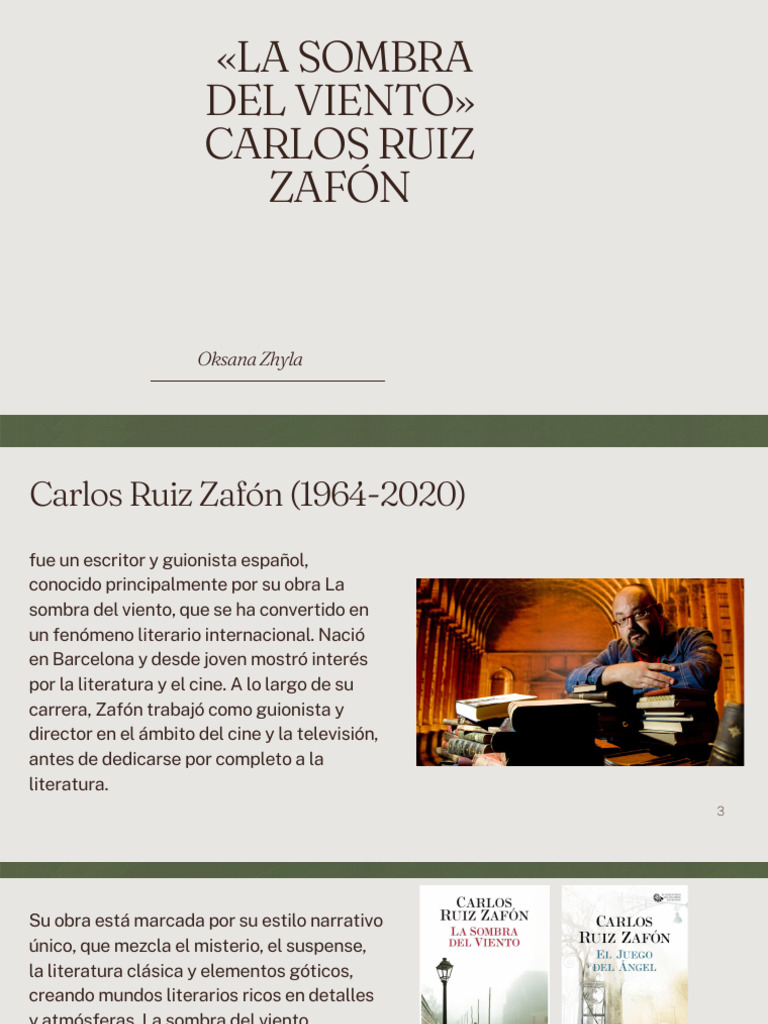 La Sombra Del Viento Carlos Ruiz Zafón | PDF