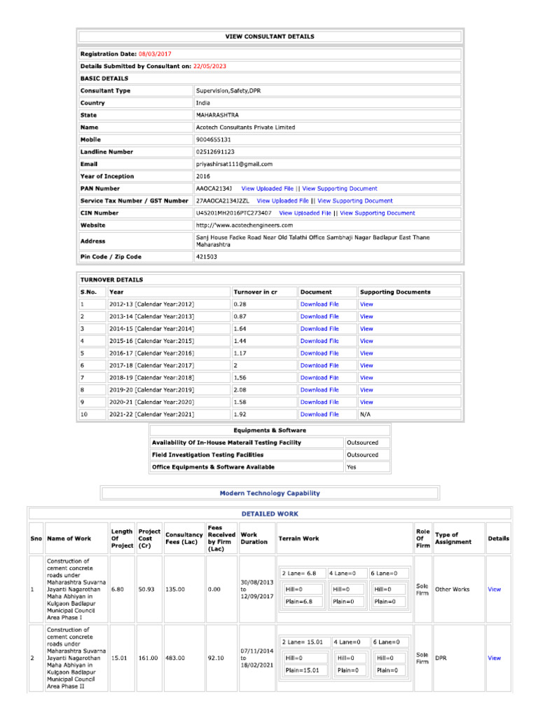 ACPL Infracon Profile | PDF