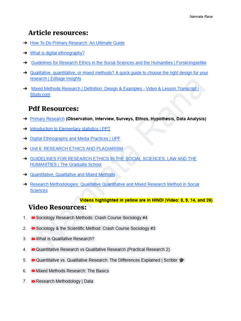 Research Methods and Ethics Guide | PDF | Qualitative Research ...