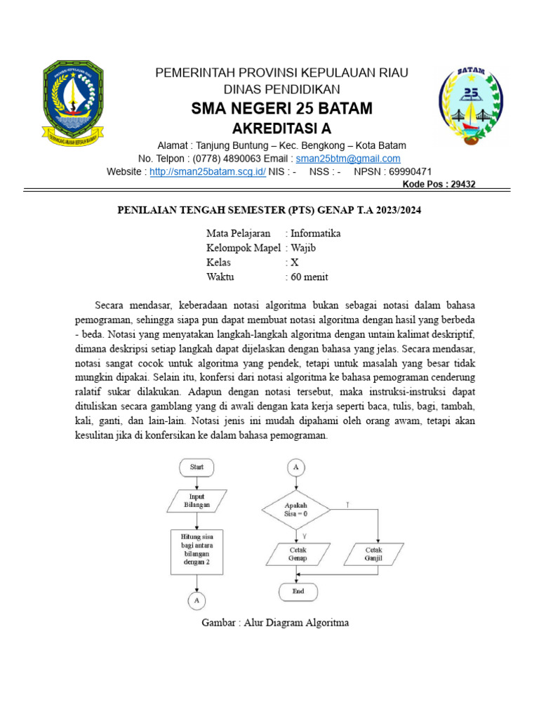 SOAL PTS INFORMATIKA X Genap TA 2023 - 2024.docx - Google Dokumen | PDF