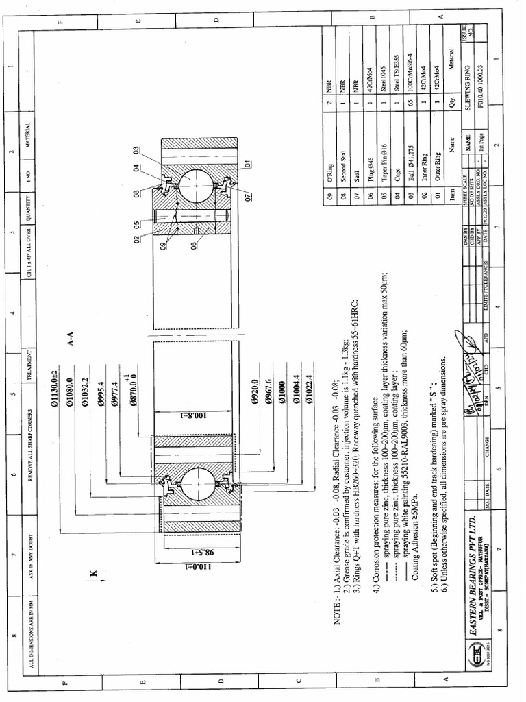 New Pitch Bearing Drawing | PDF