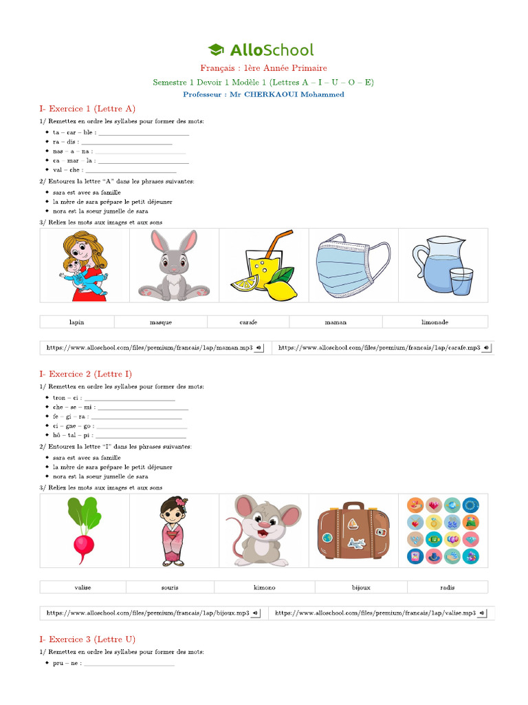 semestre-1-devoir-1-modele-1-francais-1ap | PDF