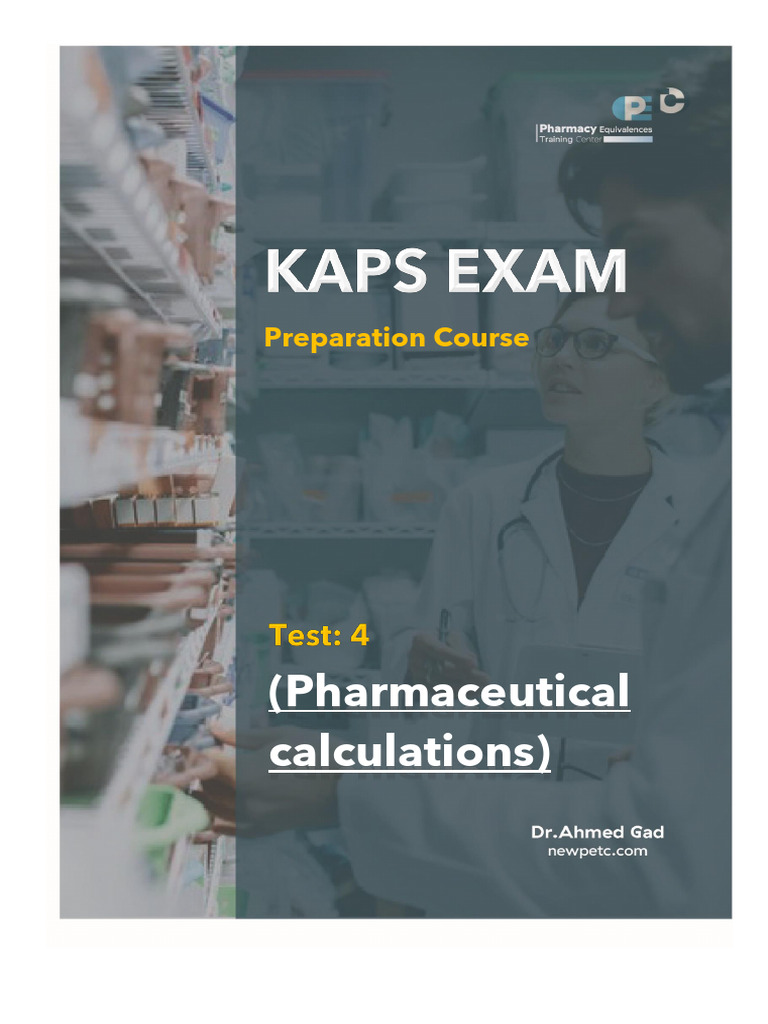 Test 4 Pharmaceutical Calculations | PDF