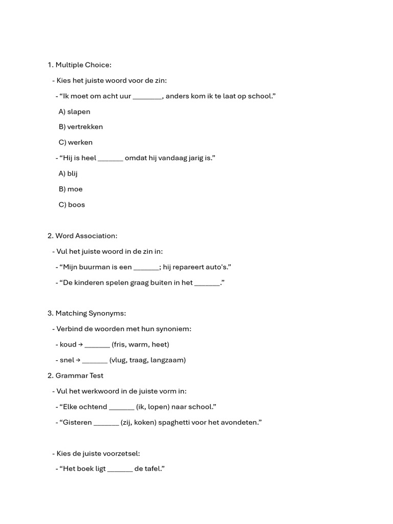 Test Nederlands | PDF