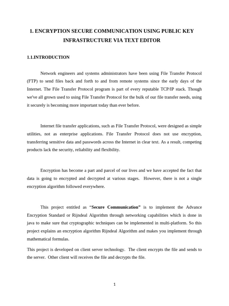 FINAL DOC Encryption -Secure Communication Using Public Key Infrastructure | PDF | Software ...