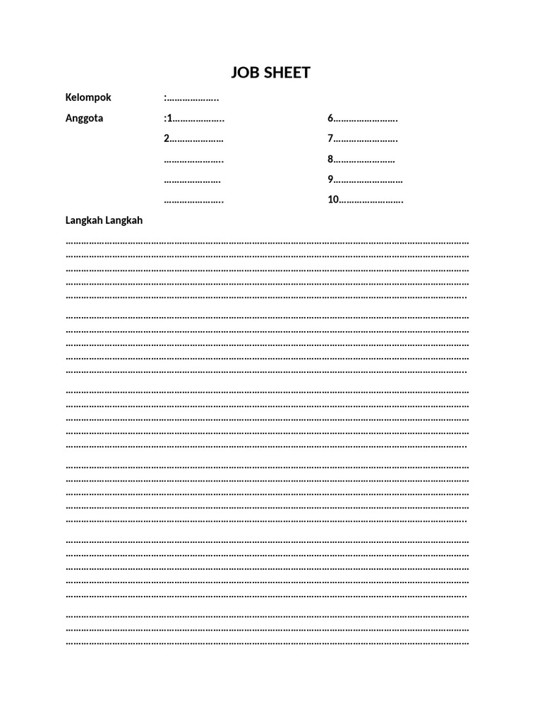 Job Sheet | PDF