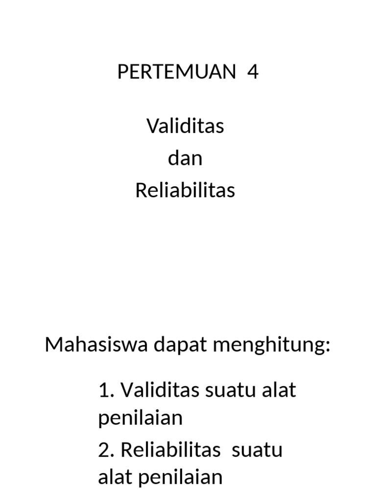 Uji Validitas dan Reliabilitas Instrumen | PDF
