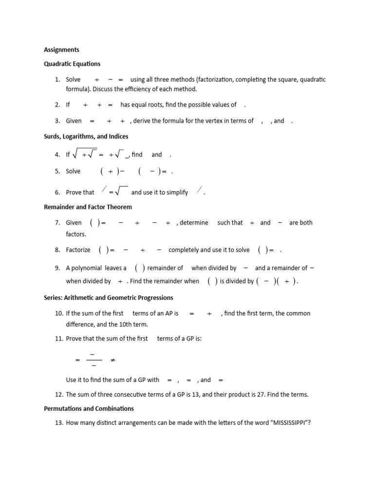 Assignment CAT | PDF | Discrete Mathematics | Mathematical Objects