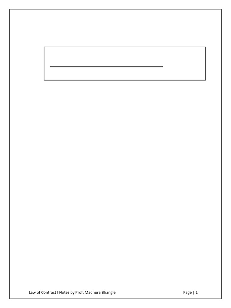 Contract I Notes - Final | PDF | Offer And Acceptance | Estoppel