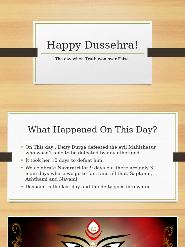 Happy Dussehra!: The Day When Truth Won Over False | PDF
