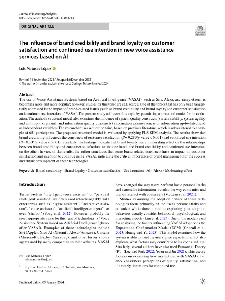 The Influence of Brand Credibility and Brand Loyalty on Customer | PDF ...