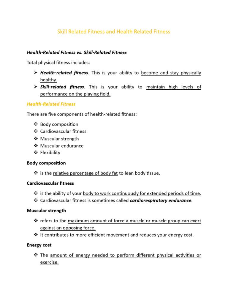 Q2 Pe & Health Pointers To Review 2 | PDF | Physical Fitness ...